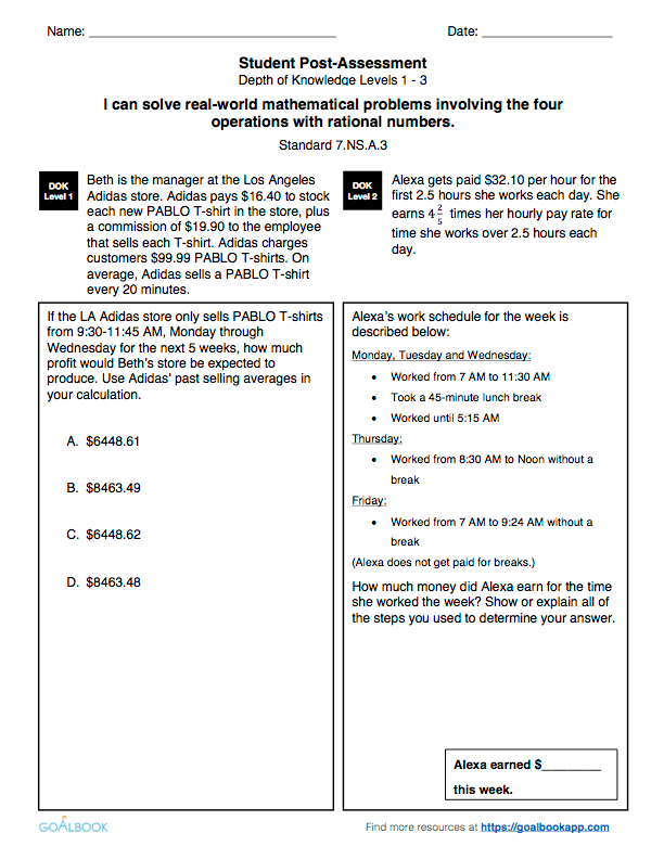 7.NS.3 Word Problems with Rationals | Math: The Number System | 7th ...