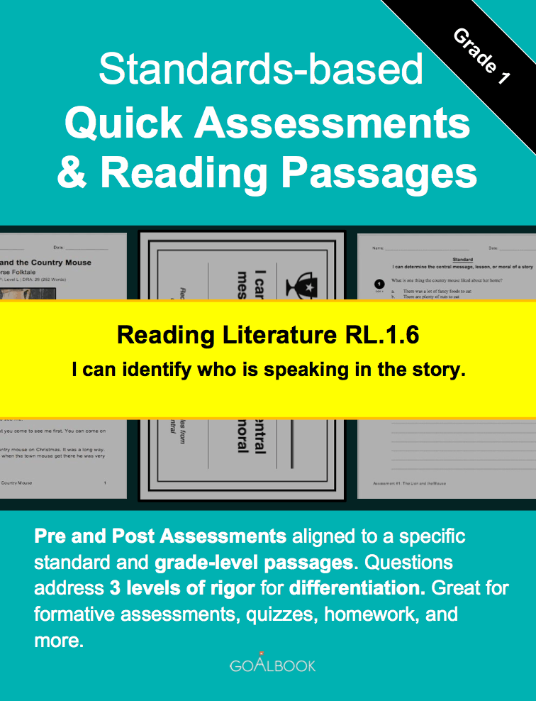 RL.1.6 Identify Narrator | Reading: Literature | 1st Grade | Goalbook ...